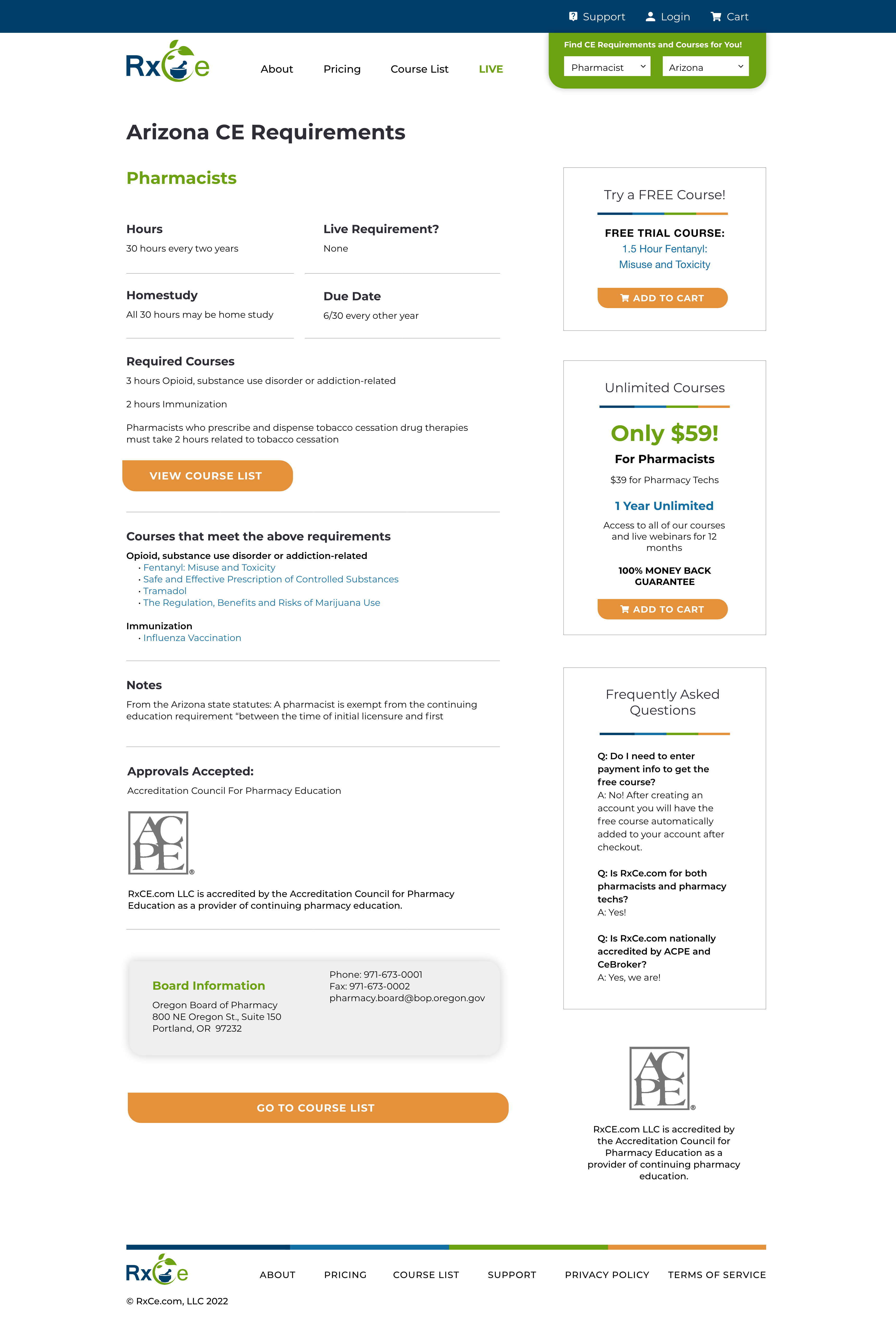 State Requirements Page Template - Bauer Studios